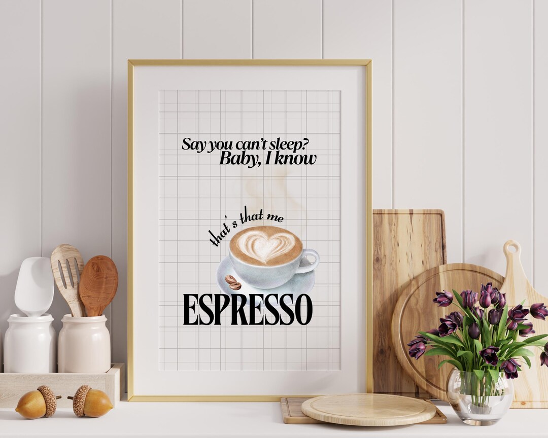 Espresso Sabrina Carpenter Poster Song, Coffee, Simple, Brown, Decor ...