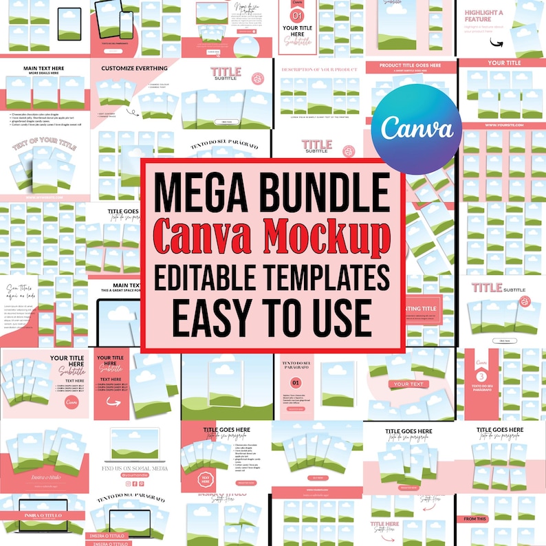 Mega Bundle of Editable Canva Templates, Easy Drag and Drop, Canva ...