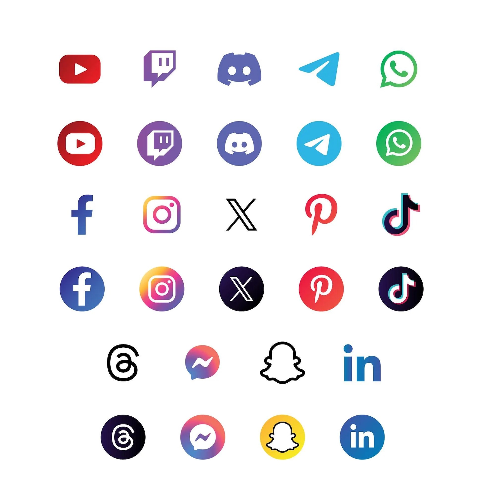 Bundle of Social Media Icons Svg, Social Media Icons Svg, Colorful ...