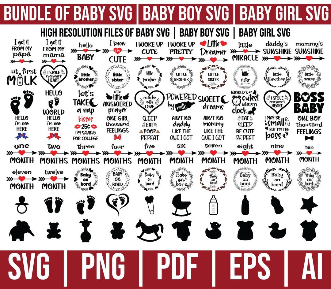 Baby SVG Bundle | Baby Shower SVG | Adorable Baby SVG Bundle | Cute ...