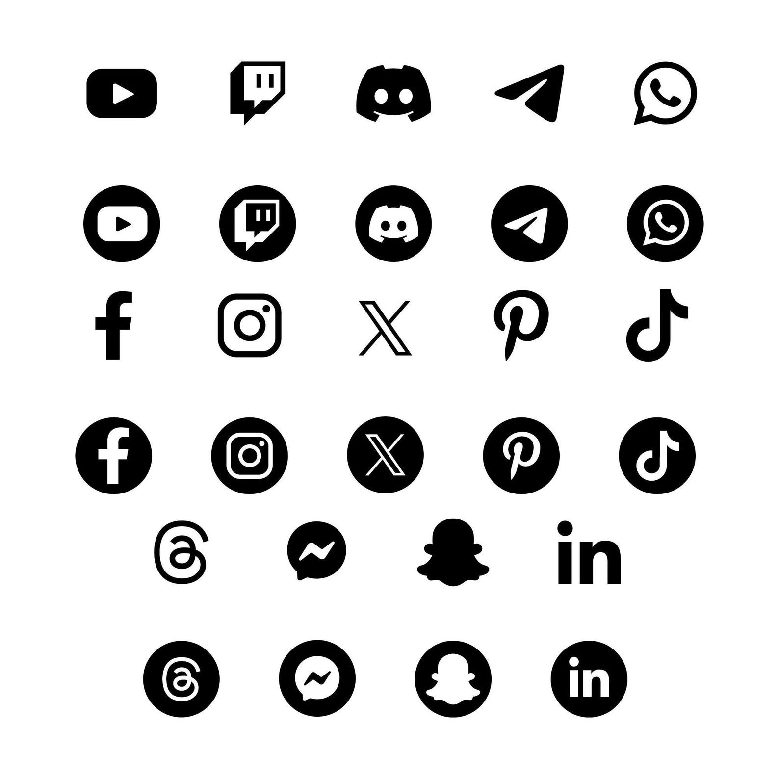 Bundle of Social Media Icons Svg, Social Media Icons Svg, Colorful ...
