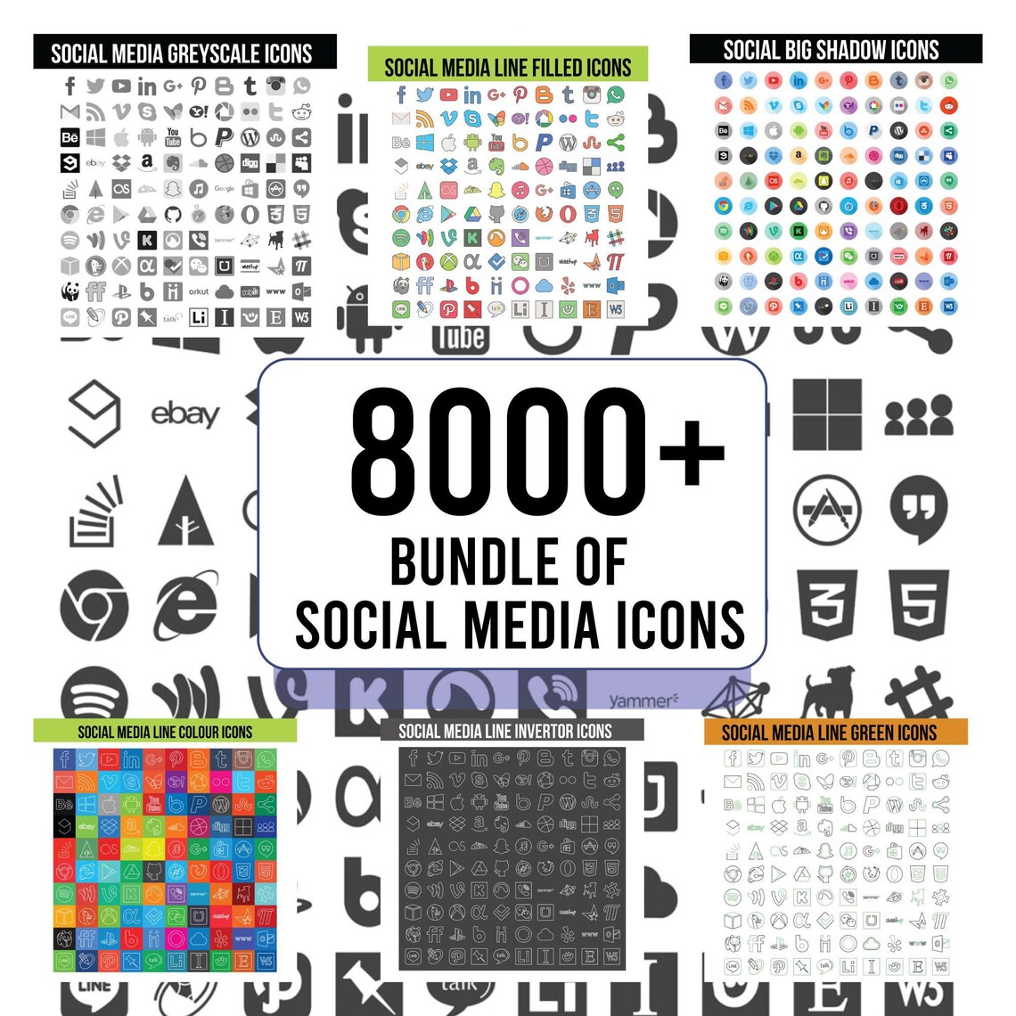 Bundle of Social Media Icons SVG, Bundle of Colorful Icons SVG ...