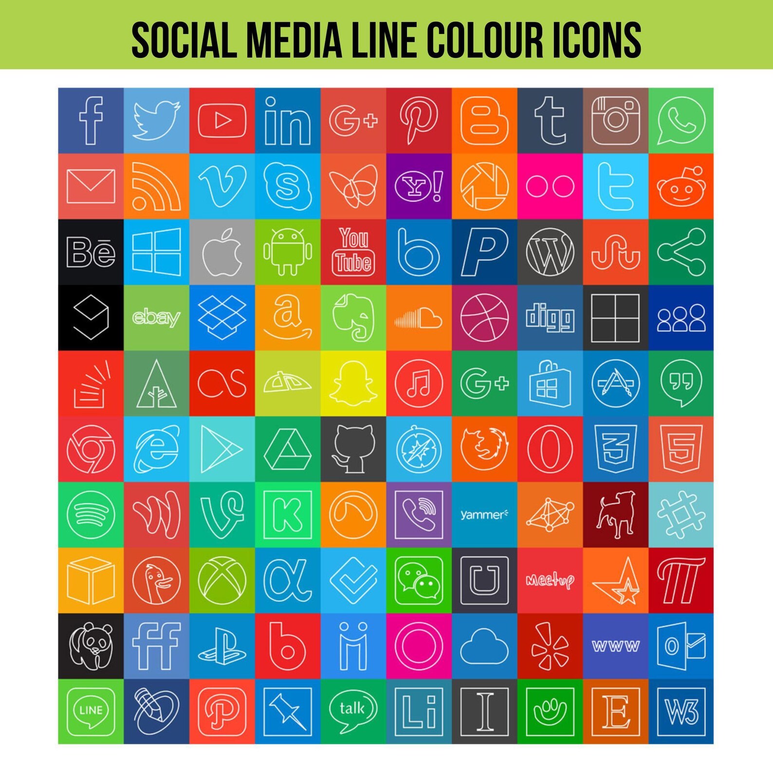 Bundle of Social Media Icons SVG, Bundle of Colorful Icons SVG ...