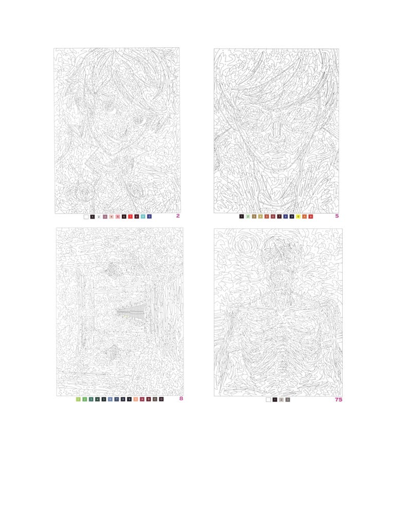 Digital - Mystery Colouring Book - Mangas (colouring Pages, Colouring ...