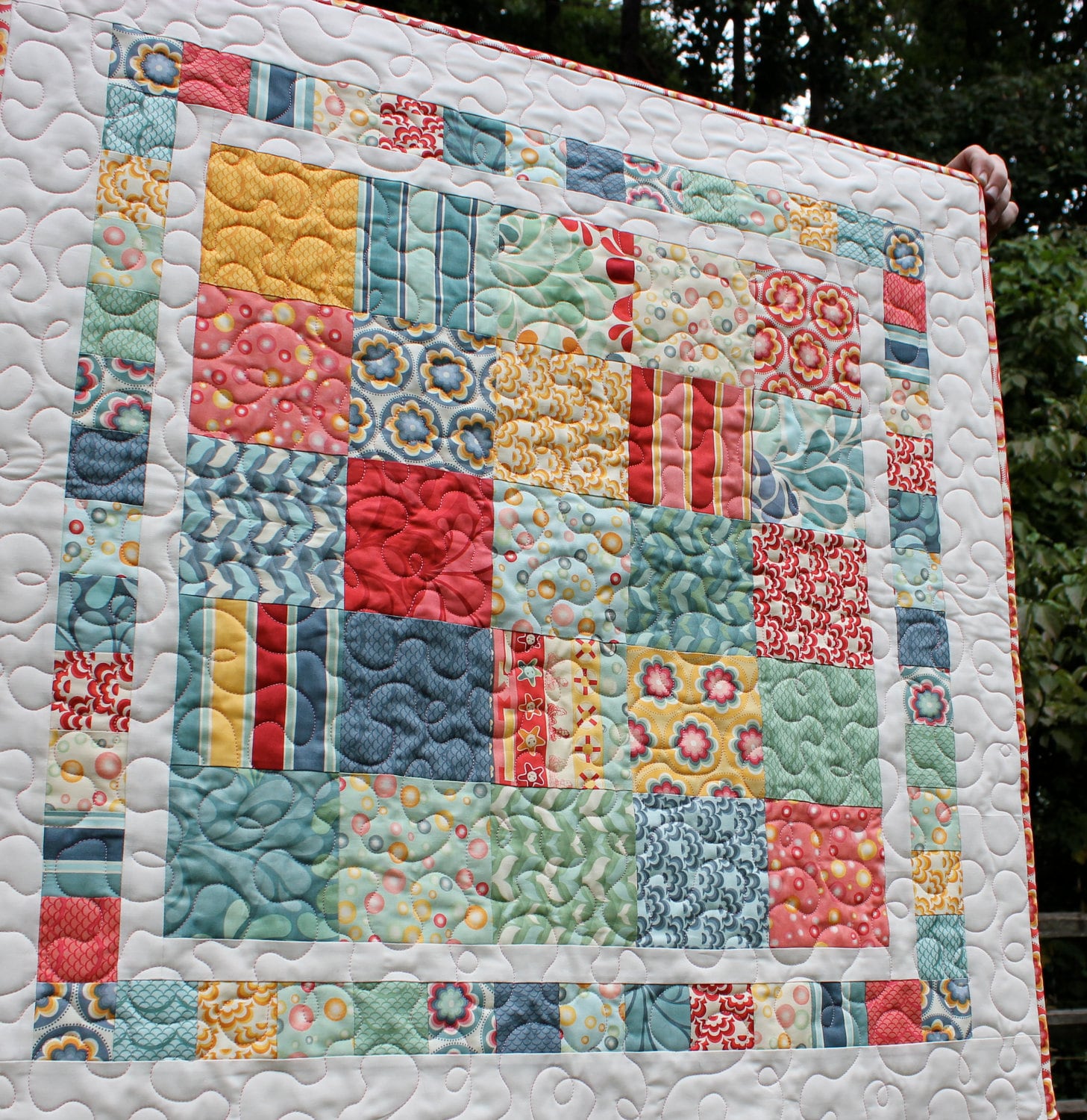 Pattern for Fresh & Fun Modern Patchwork Crib Quilt - Etsy