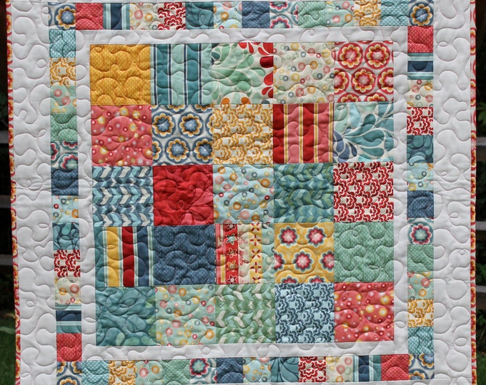 Pattern for Fresh & Fun Modern Patchwork Crib Quilt - Etsy