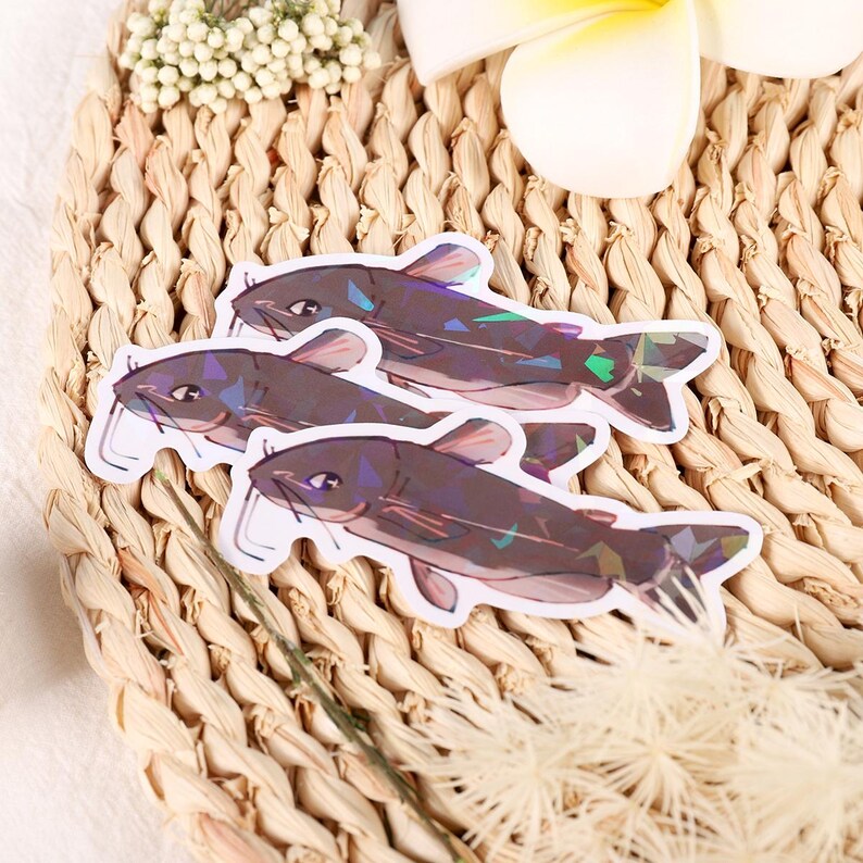 Holographic Catfish Sticker - Etsy