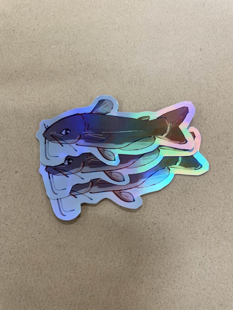 Holographic Catfish Sticker - Etsy