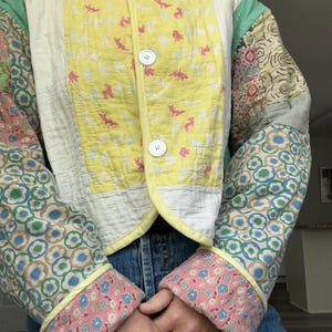 Quilt Jacket Animal Pattern Fawn-themed Vintage Upcycled Handmade - Etsy