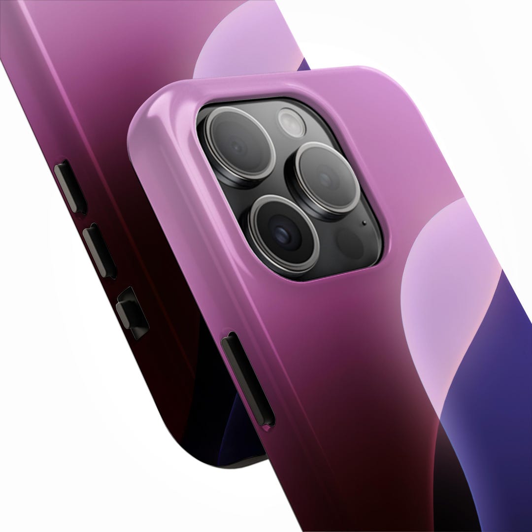 Dark Aesthetic Gradient Phone Case - Purple & Pink Abstract Minimalist ...