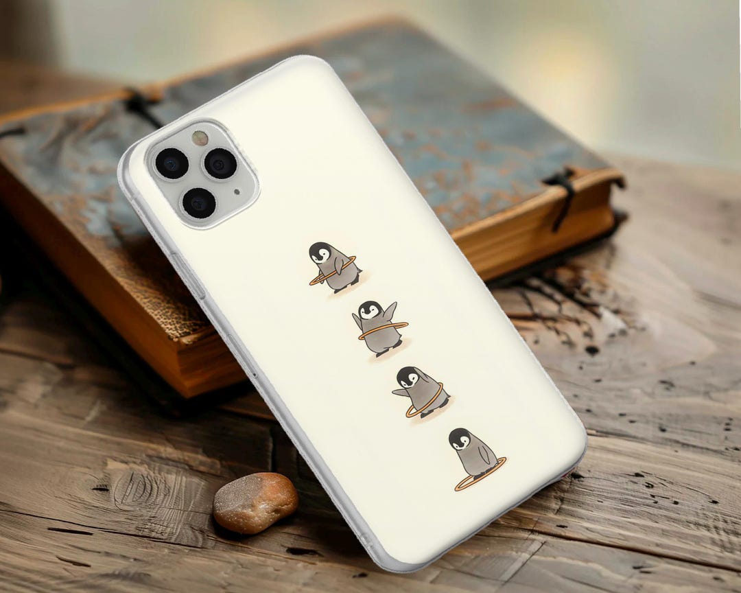 Cute Penguin Phone Case Pastel Kawaii Anime Cover for iPhone 16 Pro 15 ...