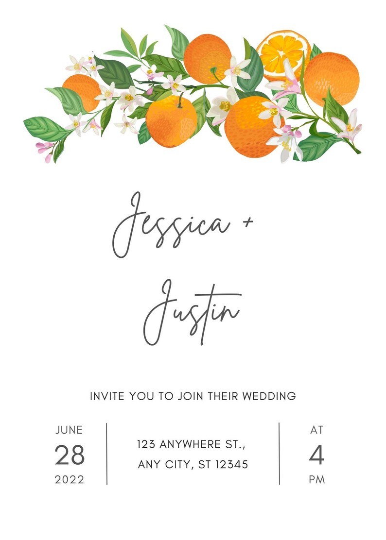 Orange Themed Wedding Invitation - Etsy