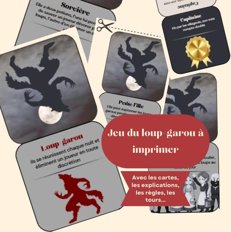 Printable Werewolf Game - Etsy
