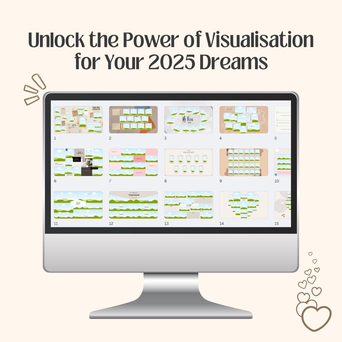 Canva Vision Board Template Kit – 25 Dream Board Layouts (digital ...