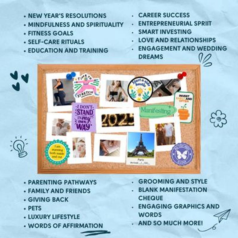 2025 Vision Board Printables – 600+ Manifestation Pictures (A4 Instant ...