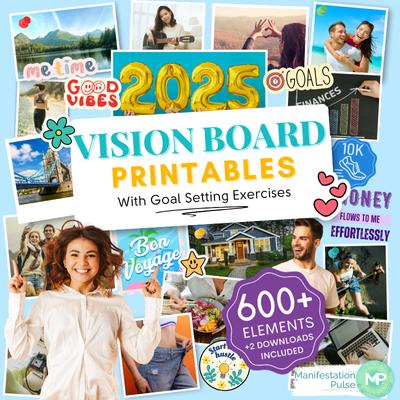 2025 Vision Board Printables – 600+ Manifestation Pictures (A4 Instant ...