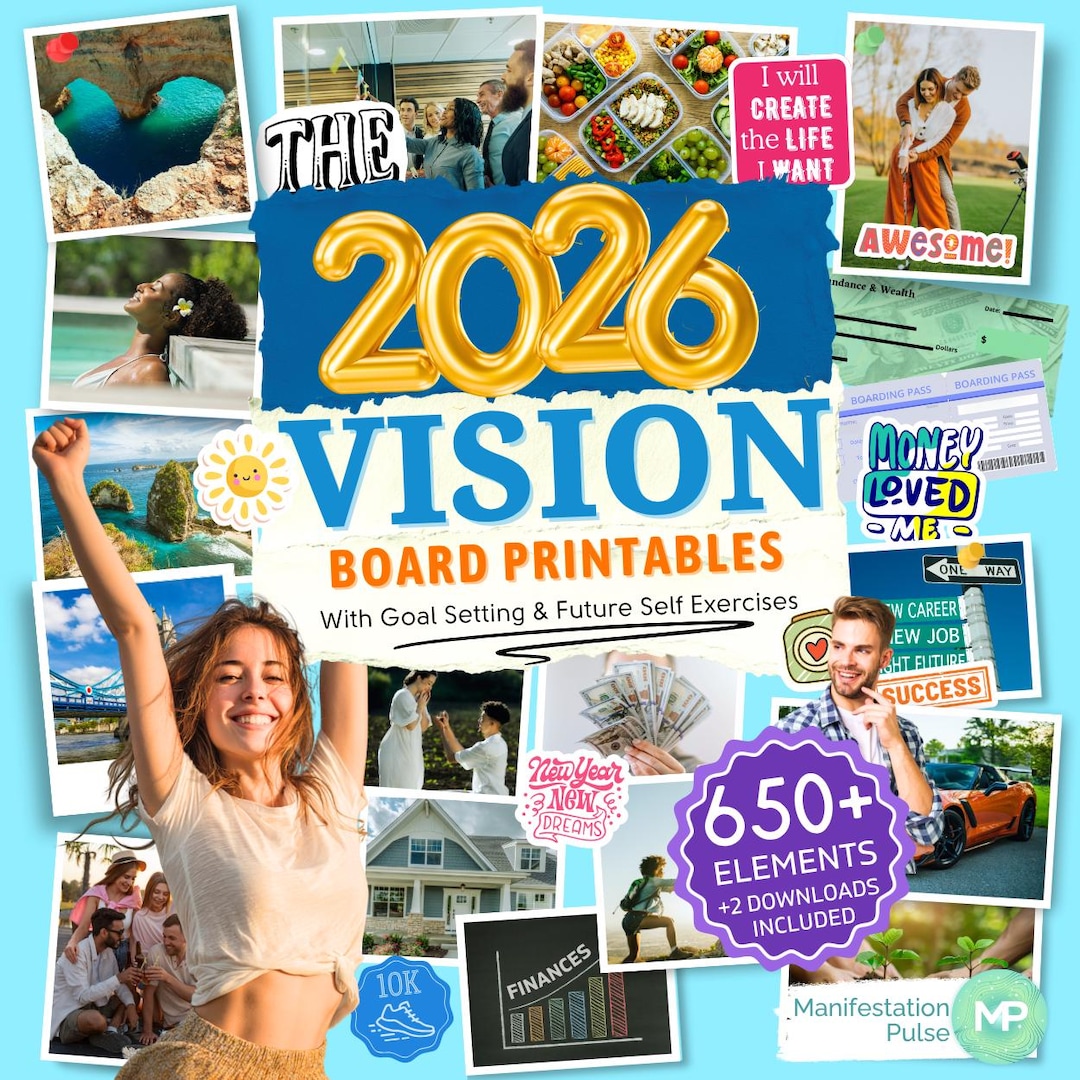 2026 VISION BOARD Printables - 650+ Powerful Pictures, Affirmations ...