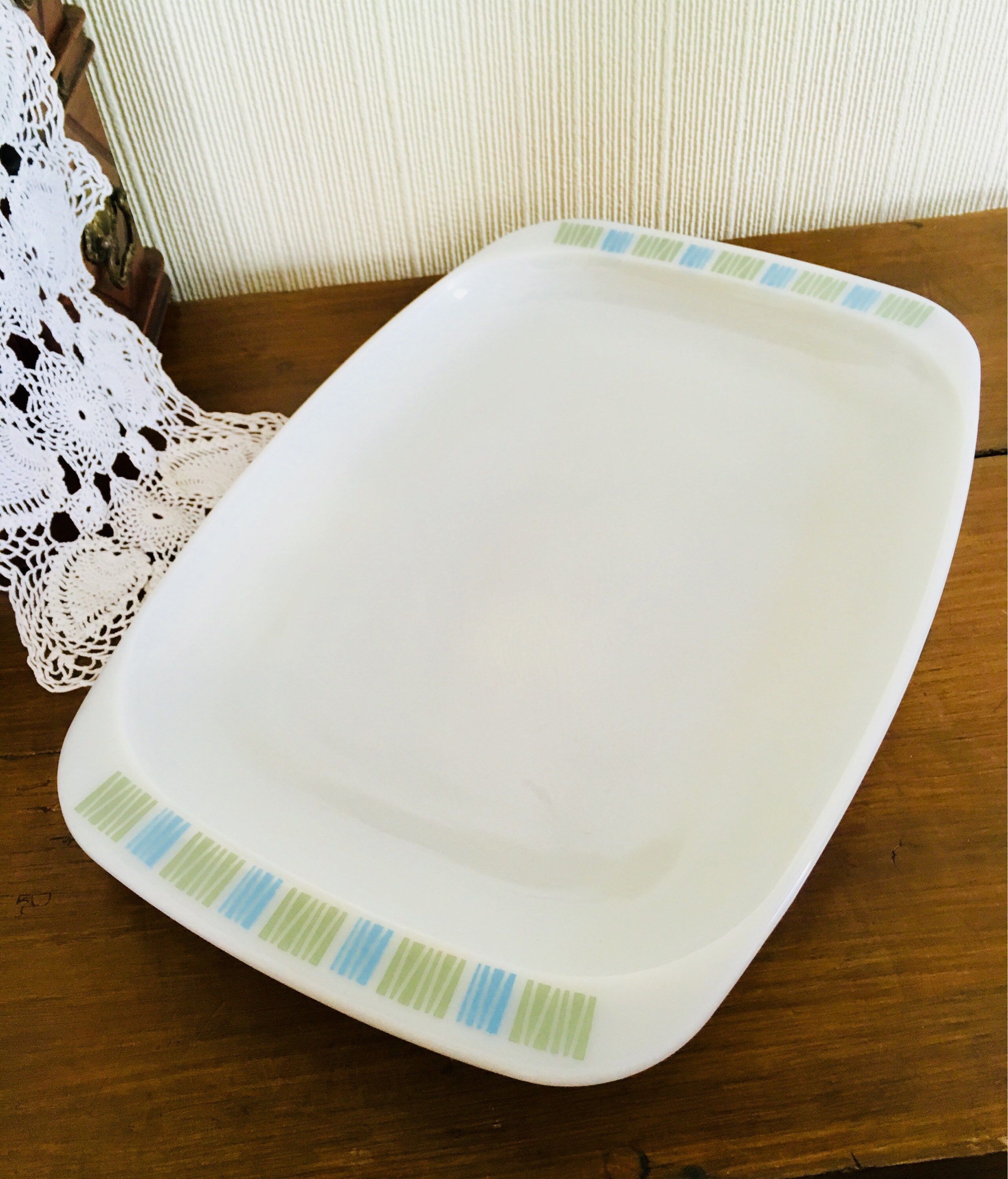 Vintage Pyrex JAJ White Glass Serving Plate Platter Tea | Etsy