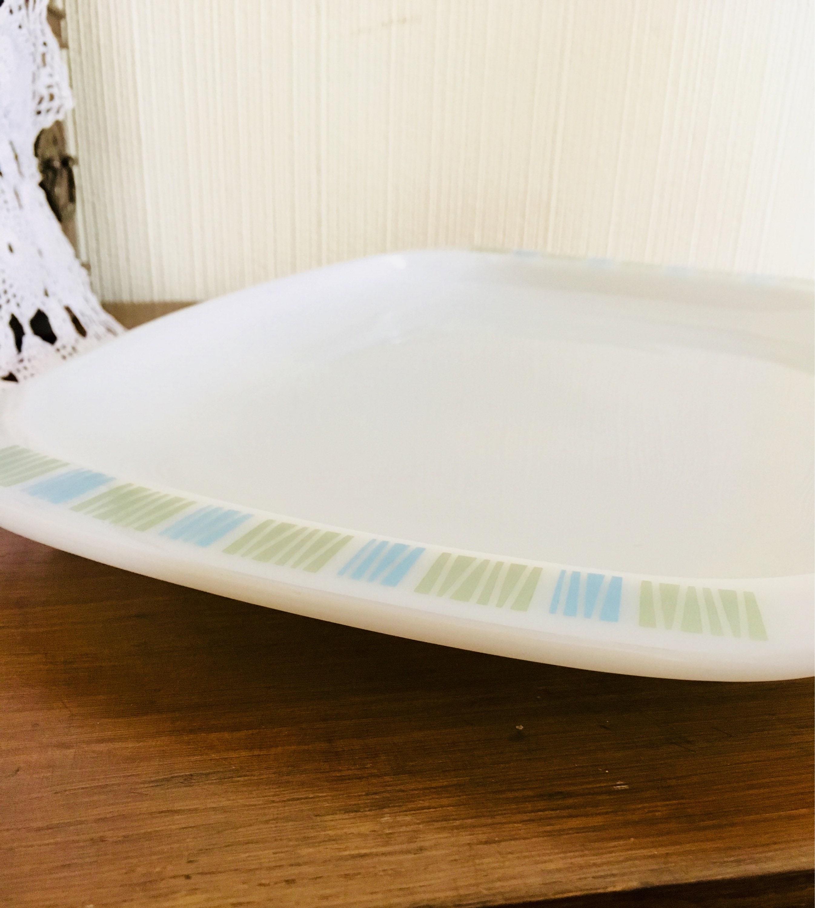 Vintage Pyrex JAJ White Glass Serving Plate Platter Tea | Etsy