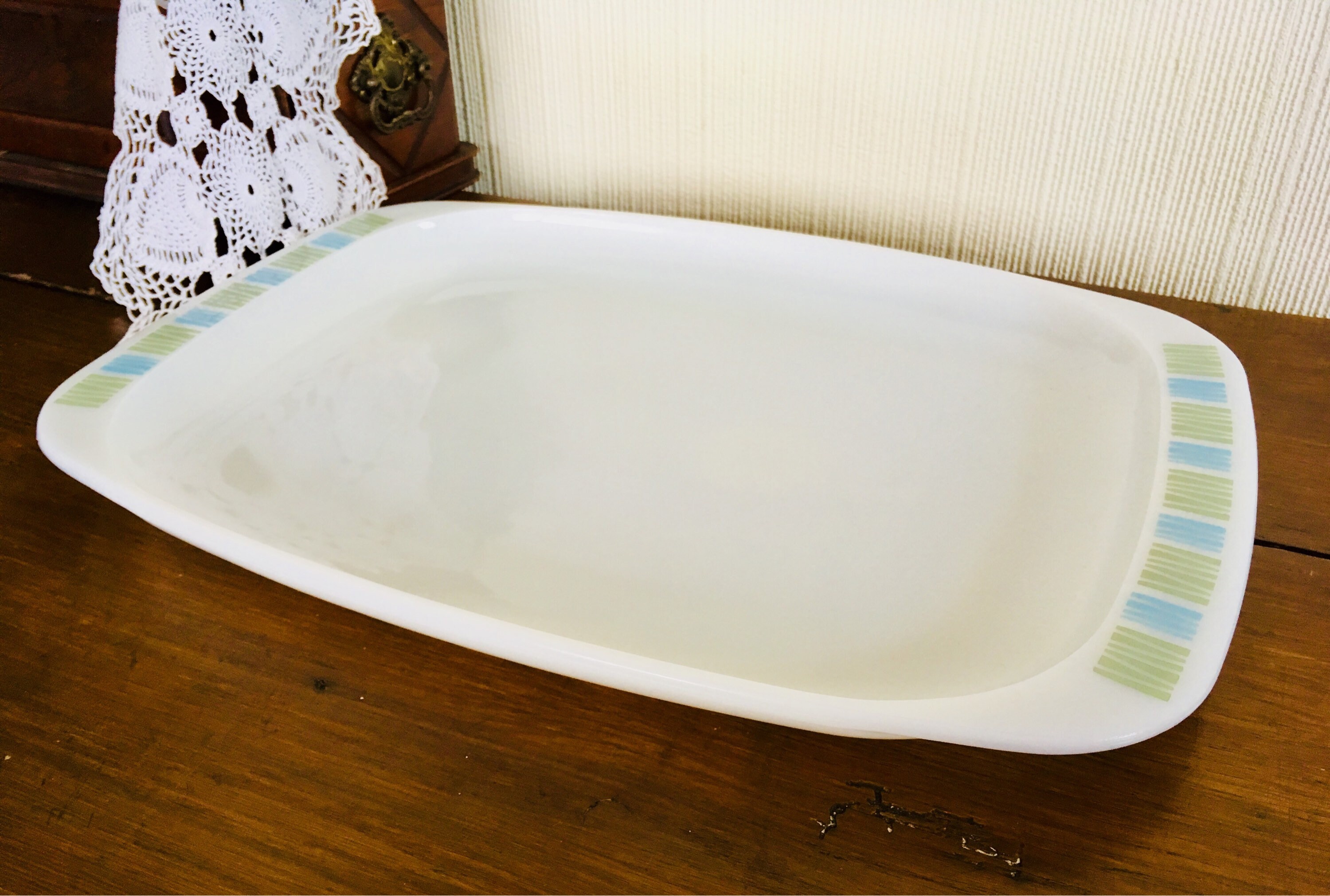 Vintage Pyrex JAJ White Glass Serving Plate Platter Tea | Etsy