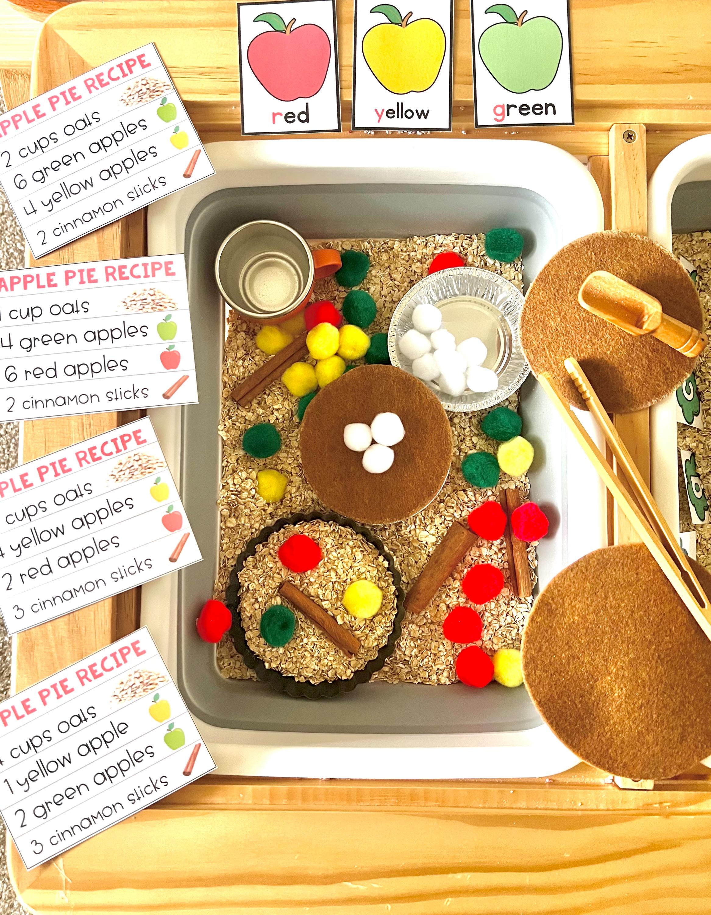 Apple Pie Sensory Learning Kit, Pretend Baking Activity for Toddlers ...