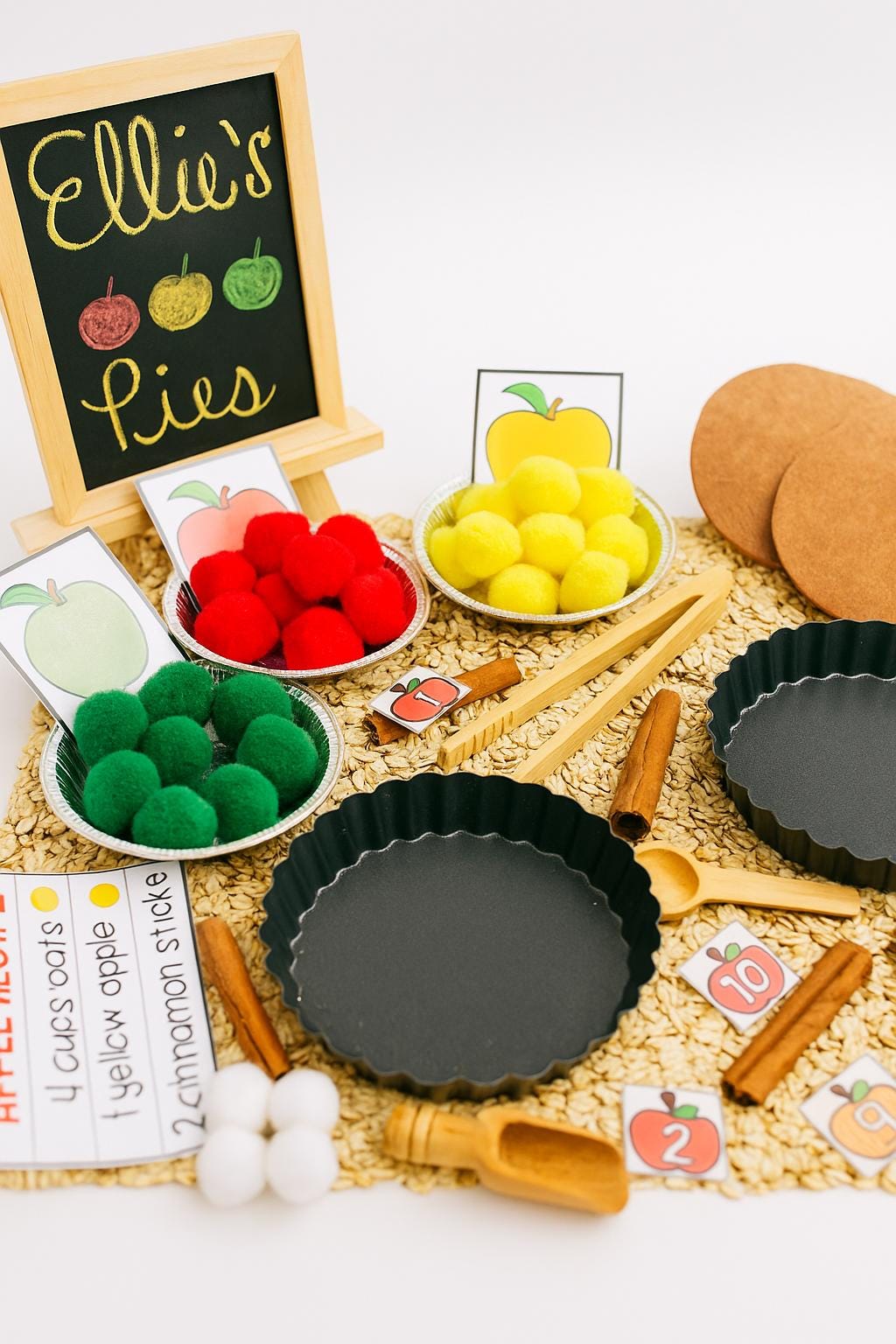Apple Pie Sensory Learning Kit, Pretend Baking Activity for Toddlers ...