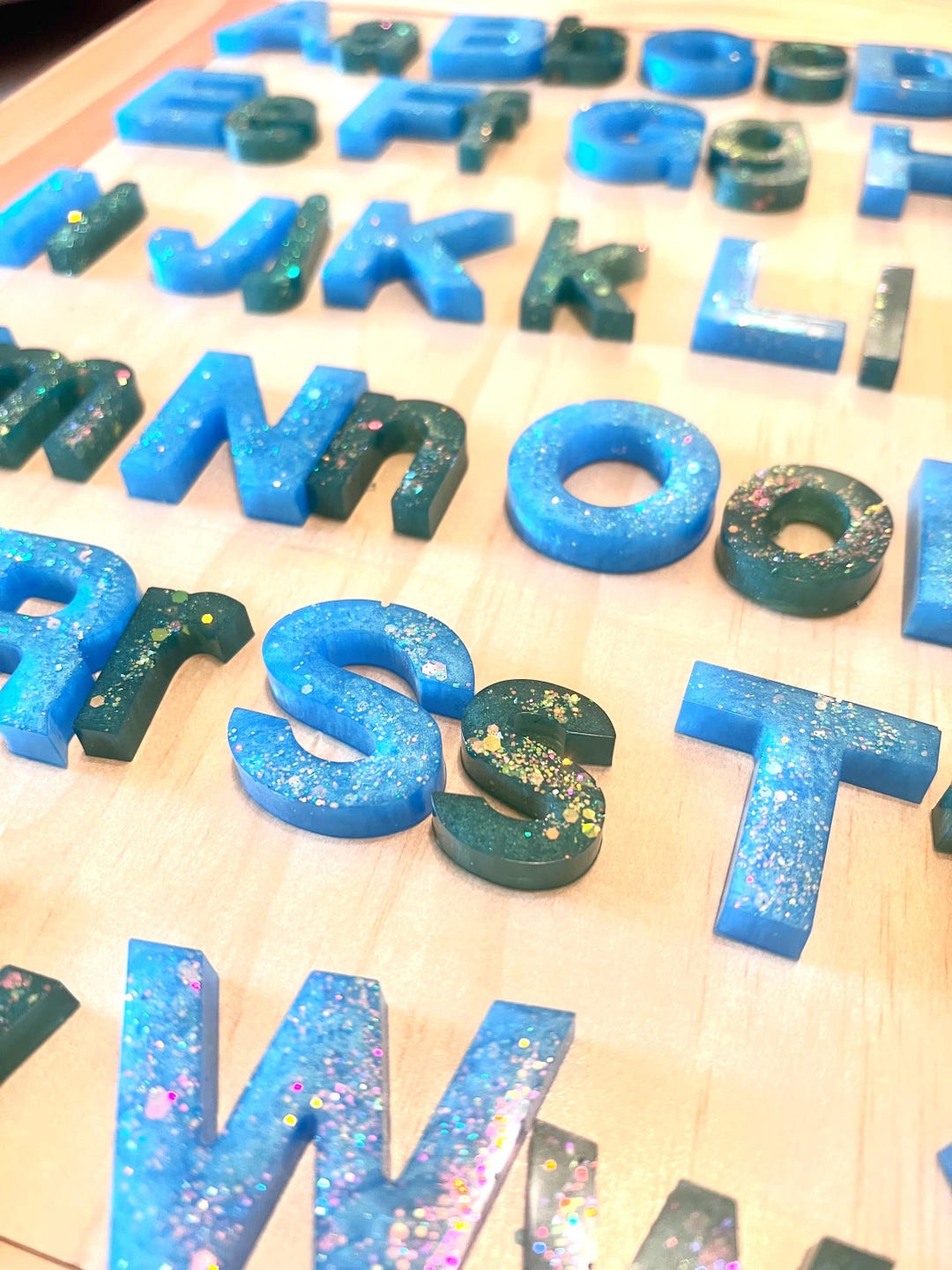 Child-safe Resin Alphabet Set: Montessori Sensory Learning Toy - Etsy