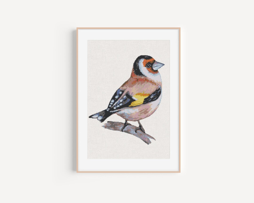 Bird Cross Stitch Pattern – Modern Goldfinch Embroidery PDF, Finch ...