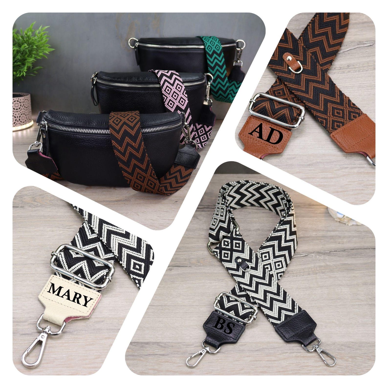 Leather Strap for Gold and Silver Hardware Bags, Adjustable Shoulder ...