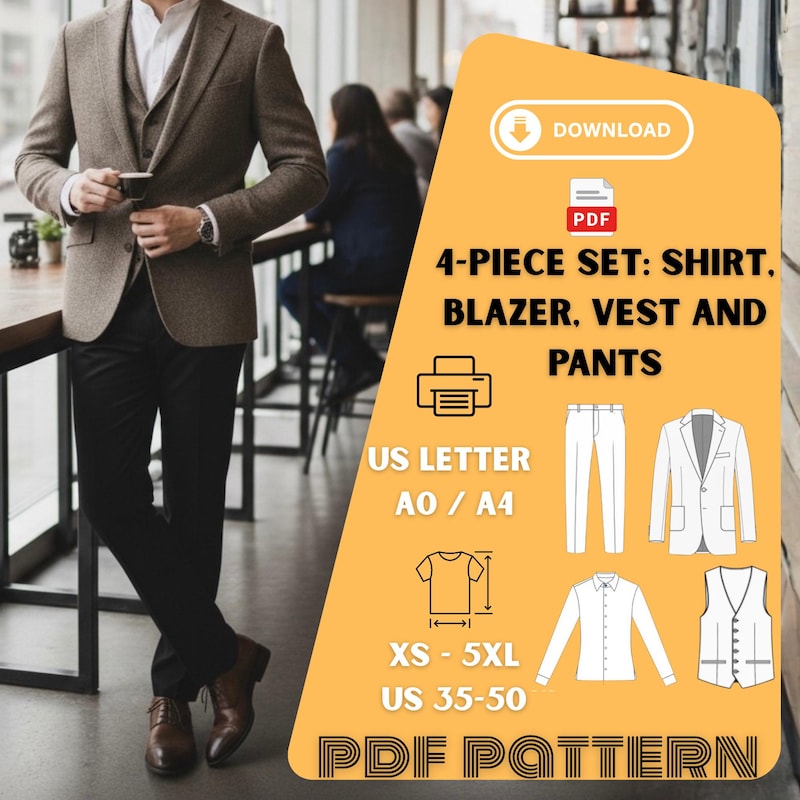 Mens Xl Suit Pattern - Etsy