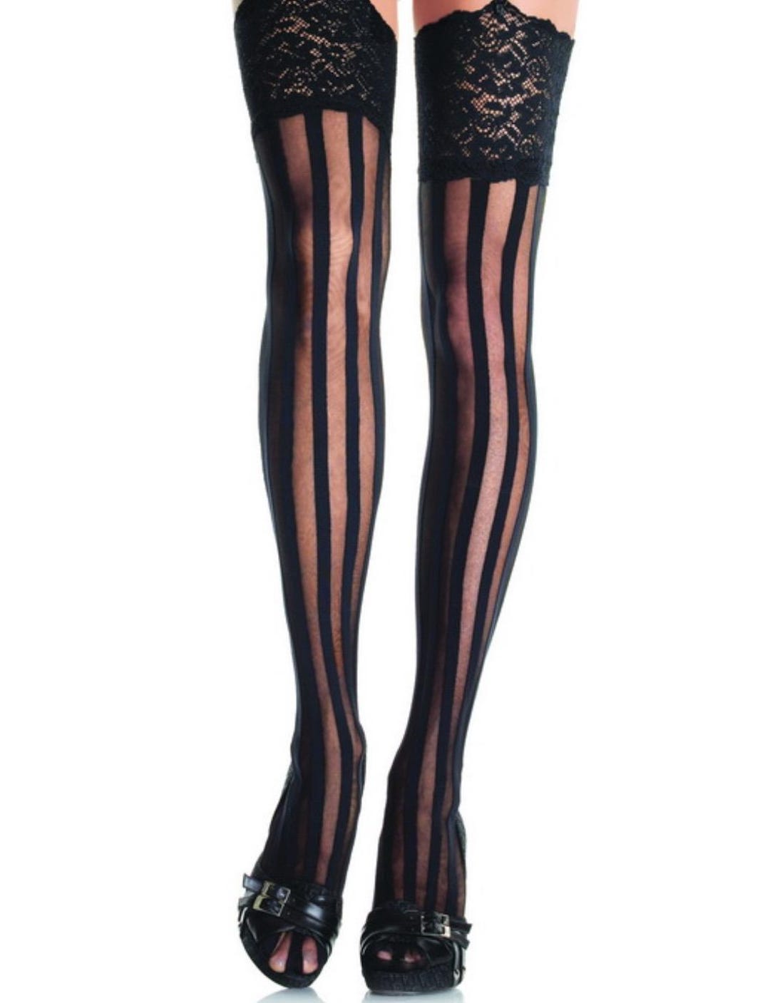 Vintage Fredericks of Hollywood Striped Lace Top Thigh High Legwear - Etsy