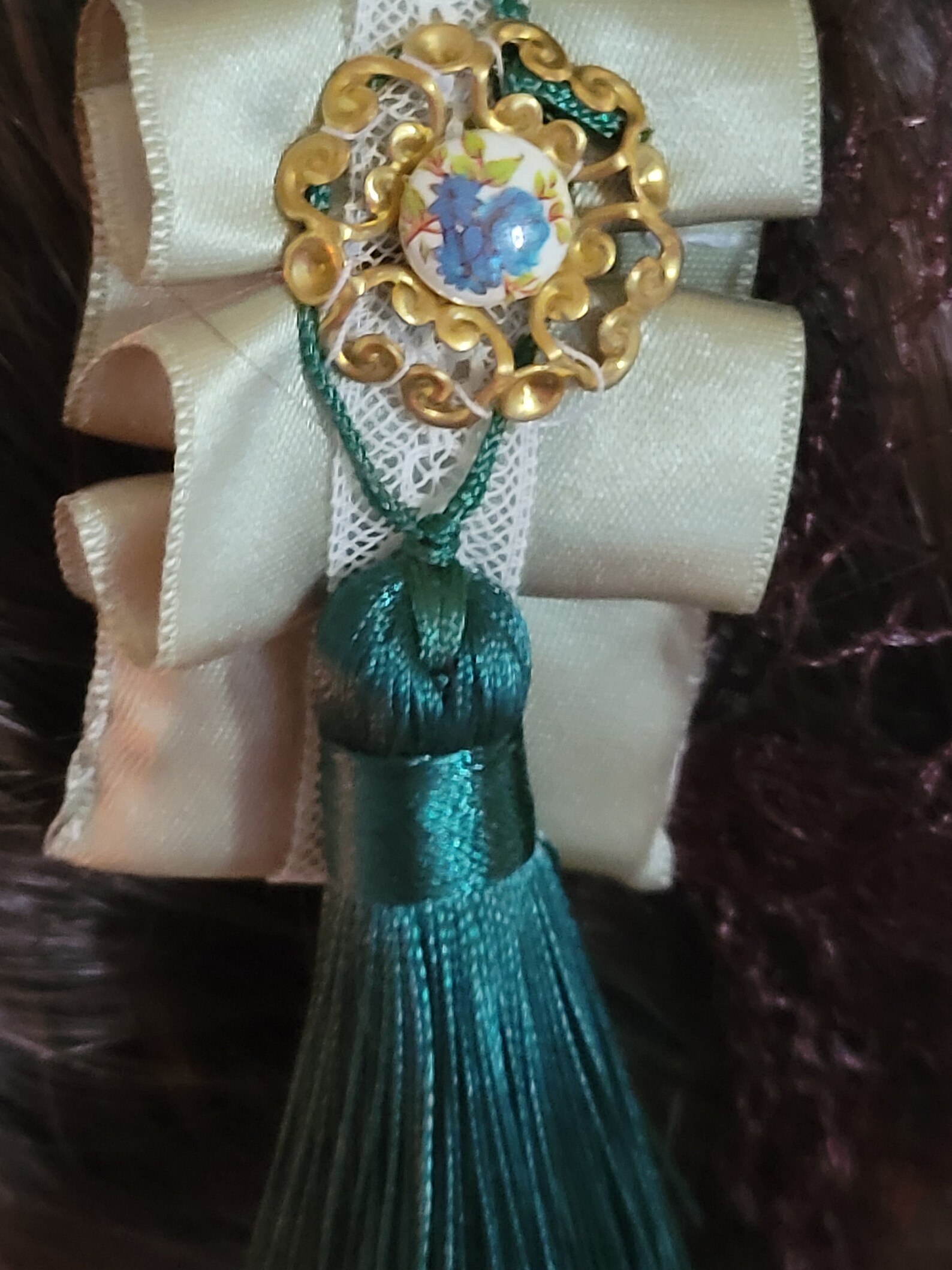 Reproduction Victorian Ribbon Net, Civil War, Green With Lace Ribbon - Etsy
