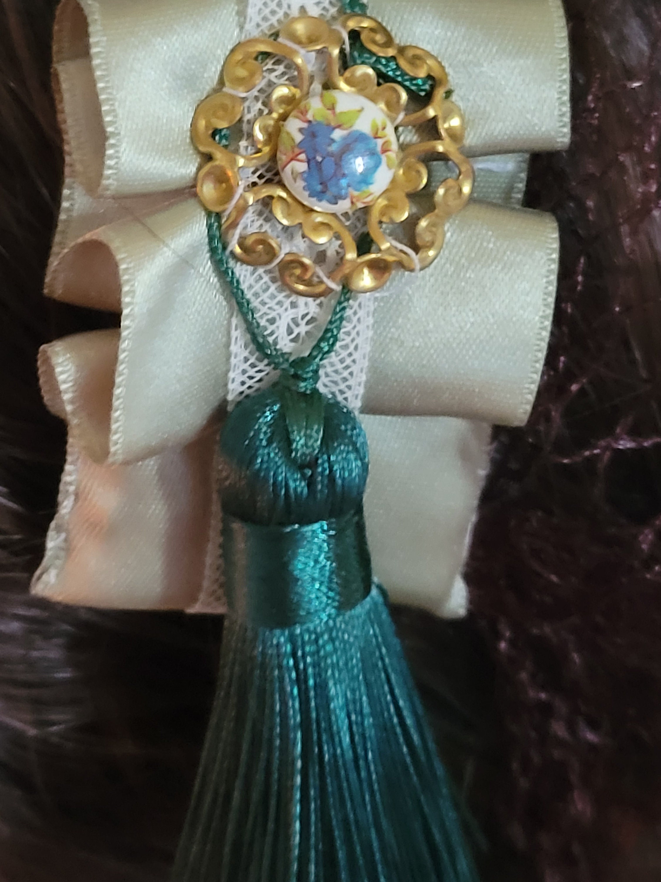 Reproduction Victorian Ribbon Net, Civil War, Green With Lace Ribbon - Etsy