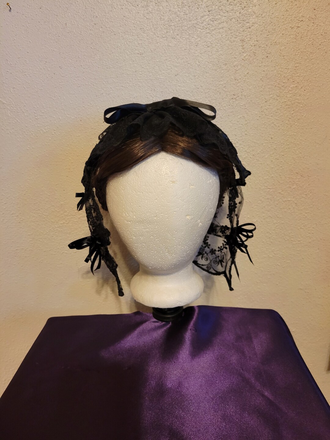 1840's Victorian Mourning Cap With Lappets - Etsy