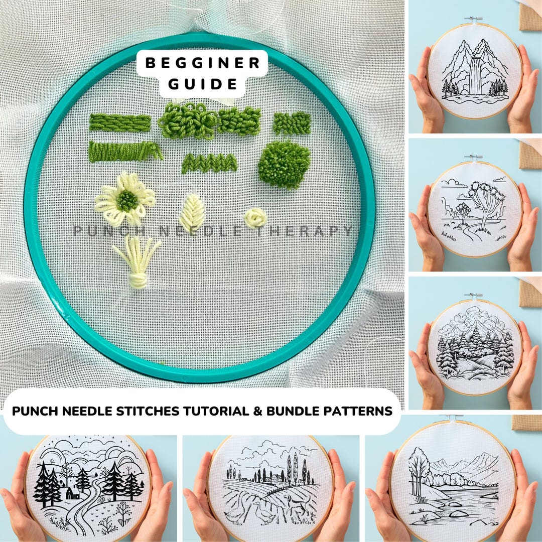 Punch Needle Tutorial Kit, Beginner Hand Tufted Embroidery Guide, Learn ...