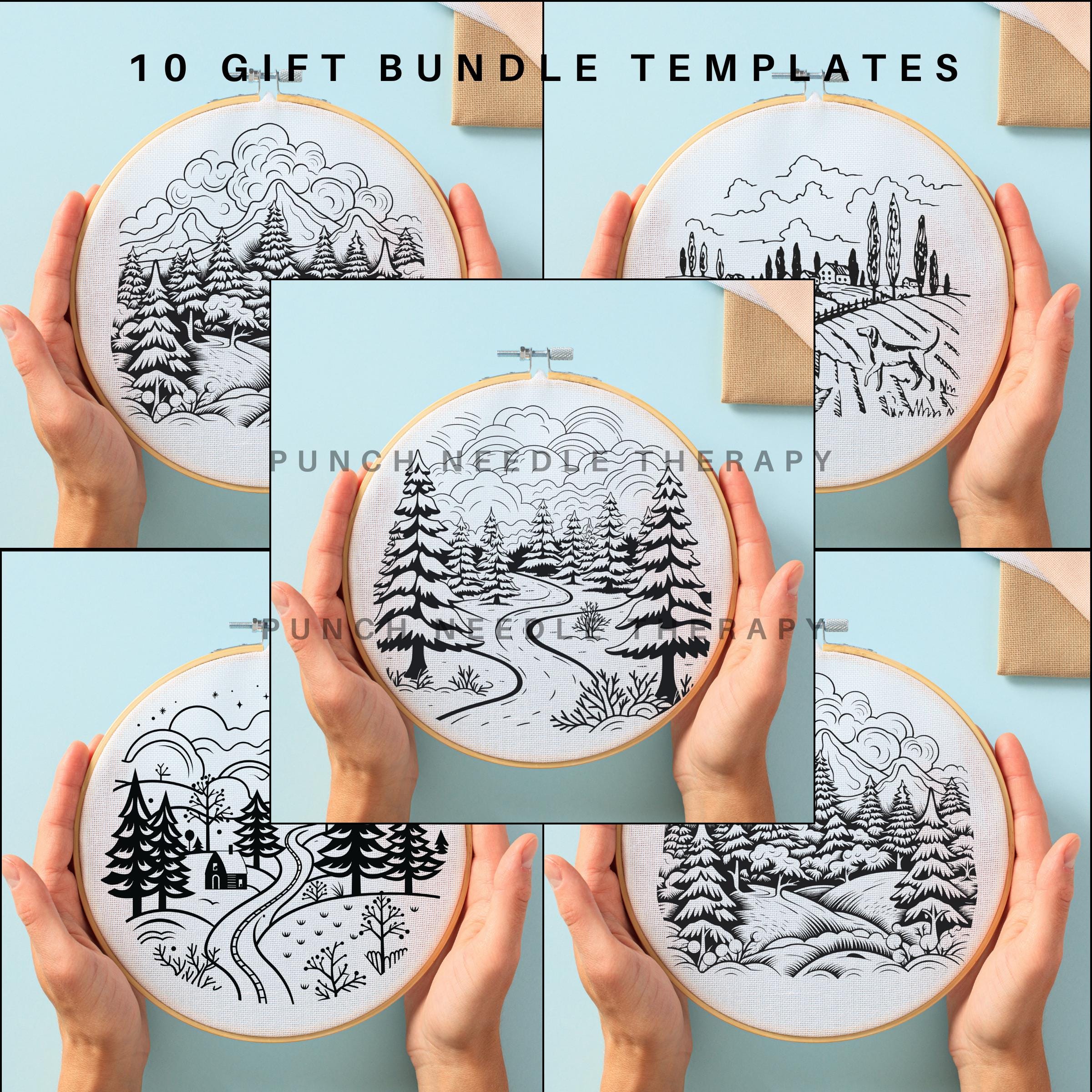 Beach Sunset Scenery Wall Art Punch Needle Pattern, Punch Rug Design ...