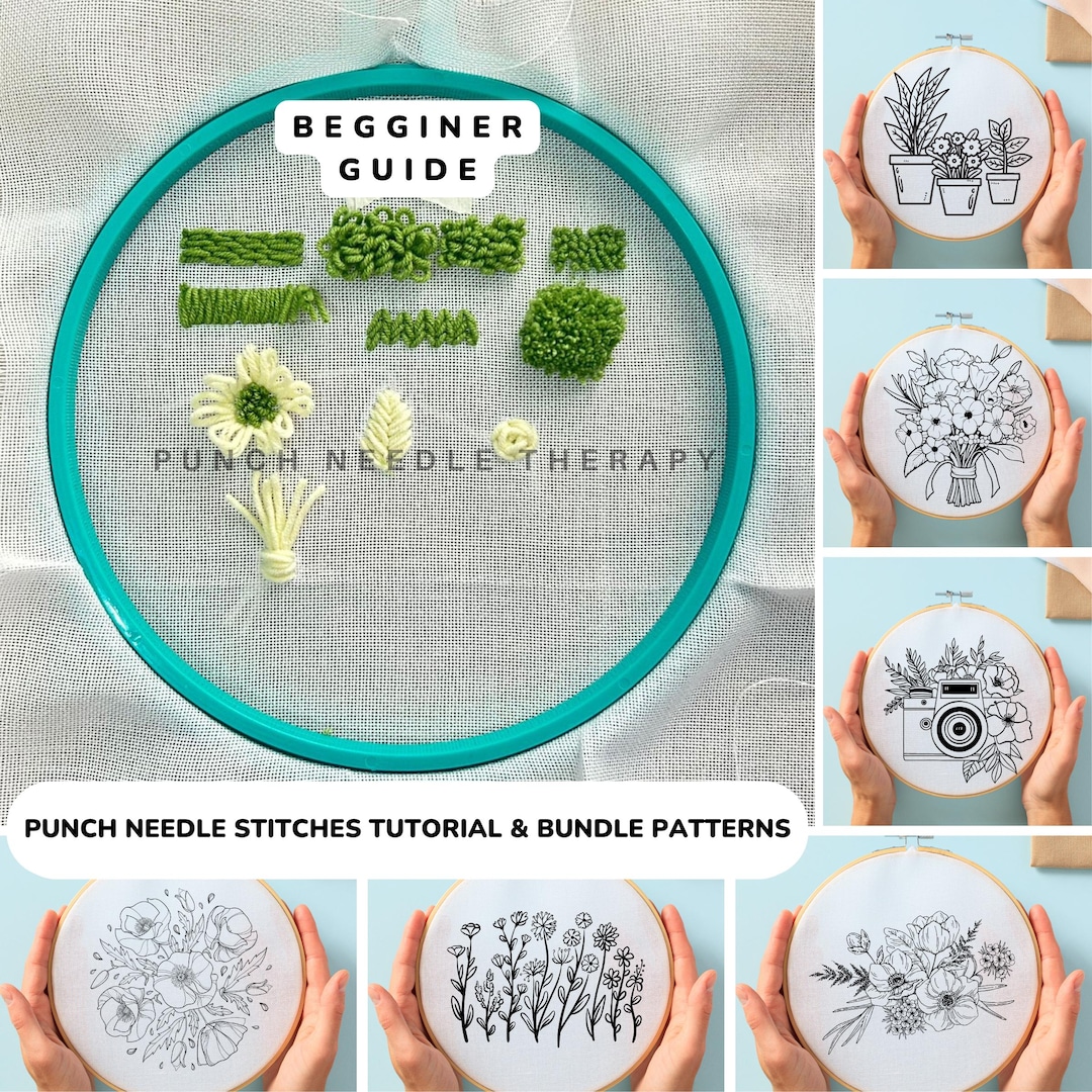 Learn How to Punch Needle Stitch, Punch Needle Kit, Beginner Hand ...