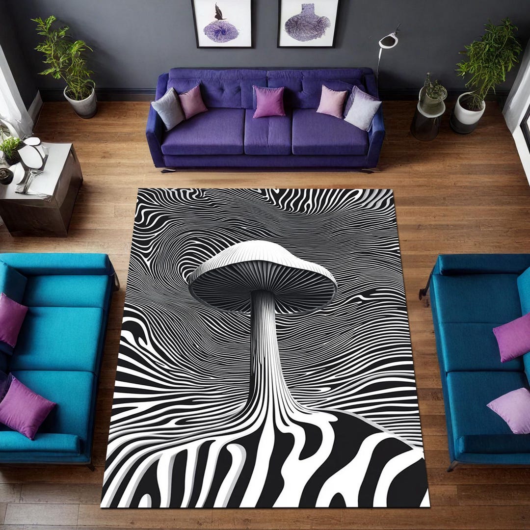 Mushroom Rug,vortex Area Rug, 3D Vortex Illusion, Optical Illusion ...