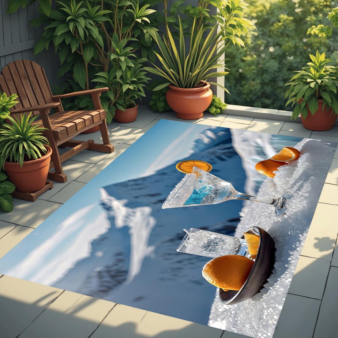 Outdoor Rug, Cooling Rug,ice Cold Drink Rug, Cocktail Rug,non-slip Rug ...