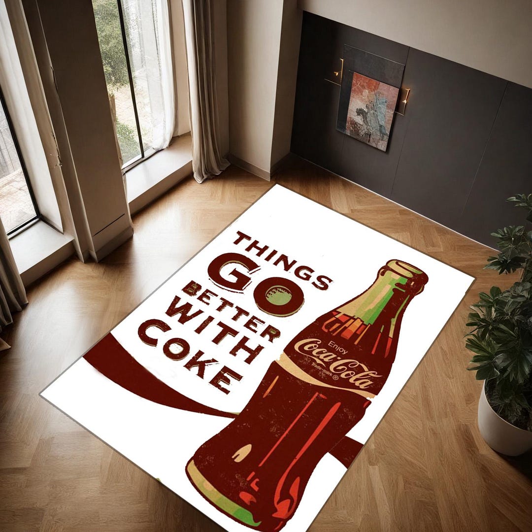 Coca Cola Bottle, Coca Cola Rug, Kitchen Rug, Retro Cola Rug, Home ...