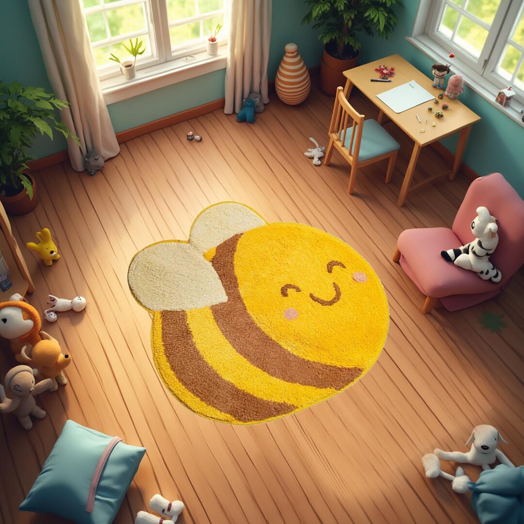 A Cute Play Rug With Bee Yeast,honey Bee,pattern for Children and ...