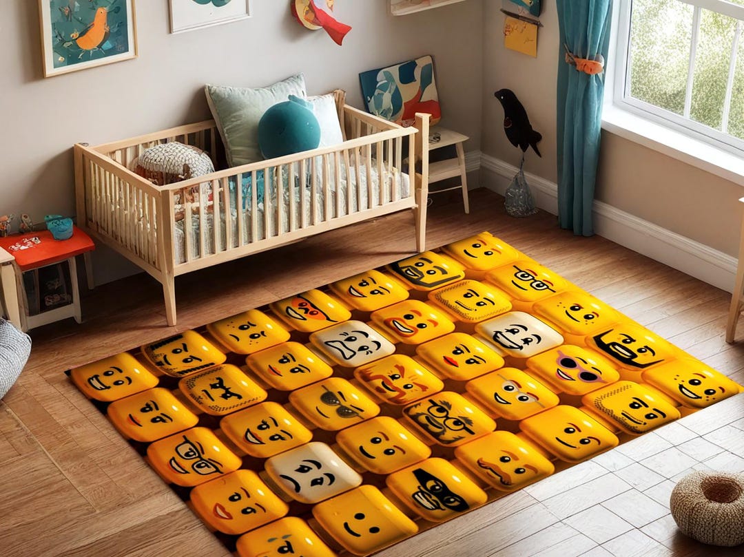 Emoji Rug, Fun Rug, Cartoon Rug, Washable Non-slip Rug, Children's Room ...