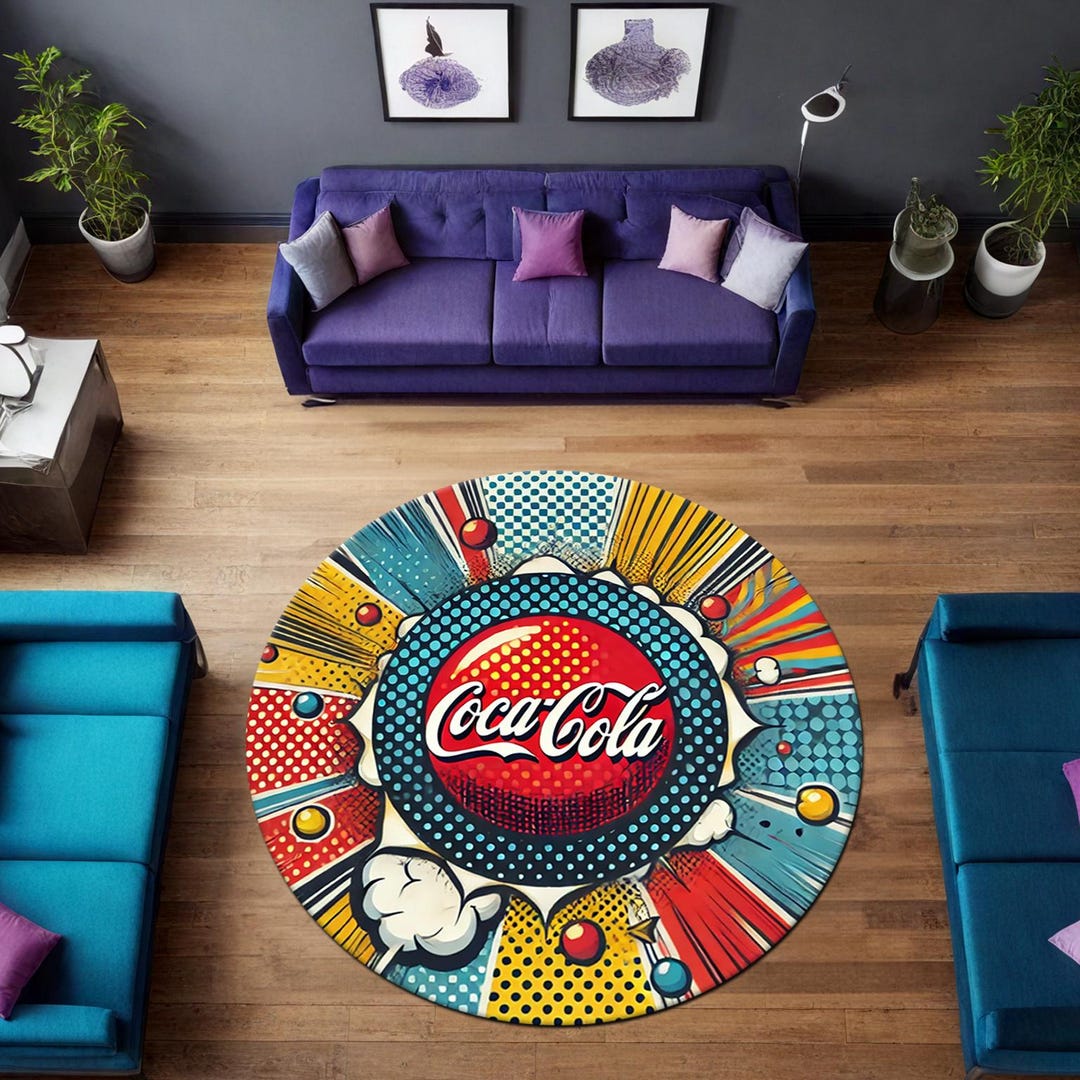 Round Rug, Coca Cola Rug, Coke Rug, Legendary, Drink Rug, Kitchen Rug ...