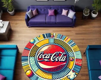 Round Rug, Coca Cola Rug, Coke Rug, Legendary, Drink Rug, Kitchen Rug ...