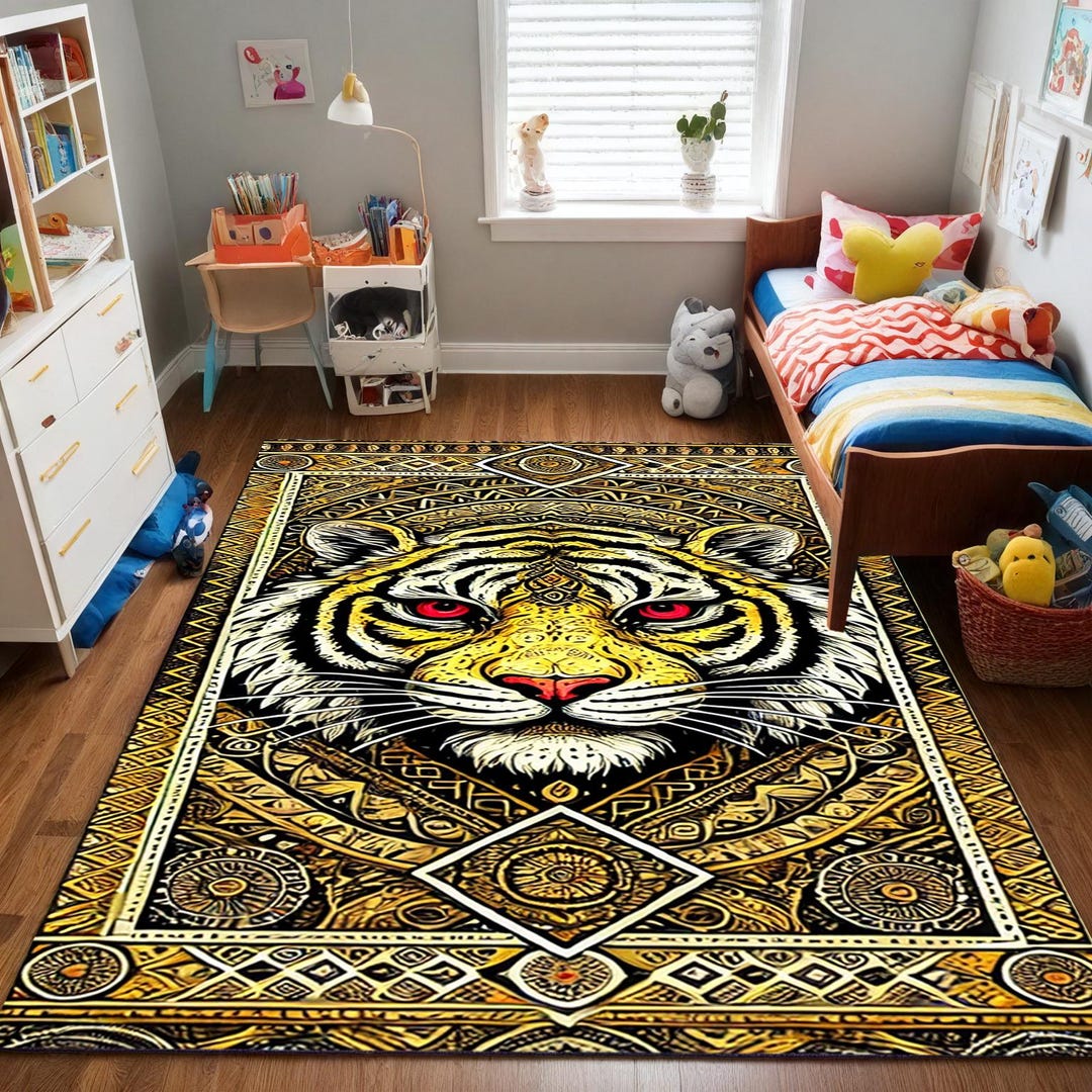 Bengal Tiger Rug, Floral Rug, Korean Tiger Rug, Soft, Healthy, Bamboo ...