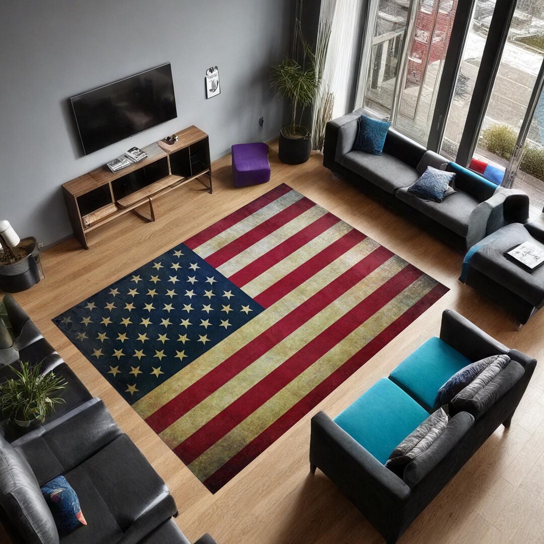 American Flag Rug, USA Flag Rug, Home Decor Rug, Stylish, Soft, Non ...