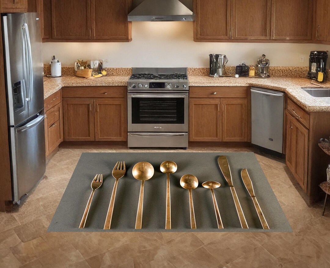 Kitchen Rug, Modern Kitchen Mat, Non-slip Rug, Black Kitchen Rug ...