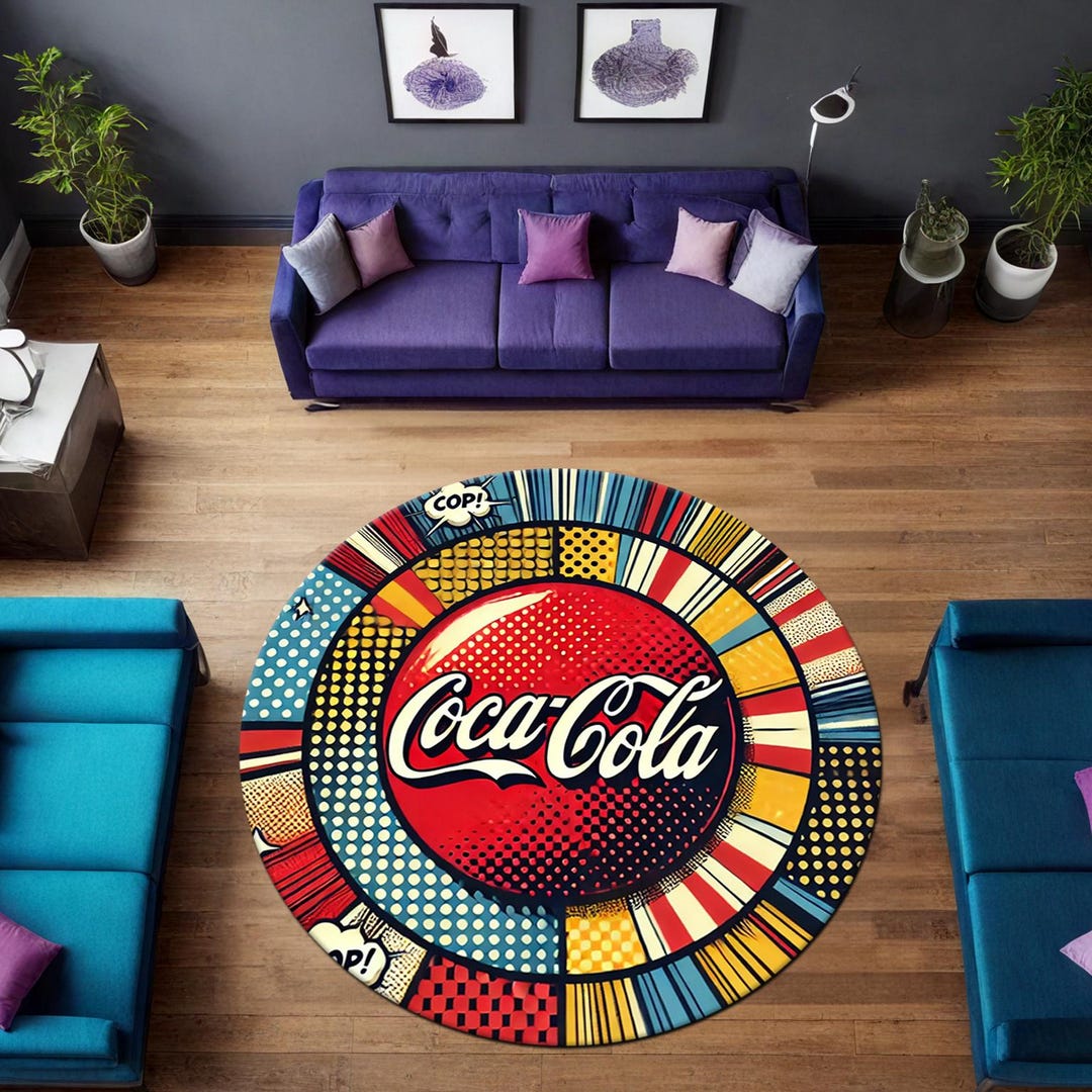 Round Rug, Coca Cola Rug, Coke Rug, Legendary, Drink Rug, Kitchen Rug ...