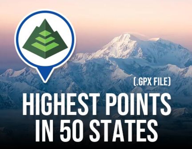 Highest Points in 50 States (GPX File) - Etsy