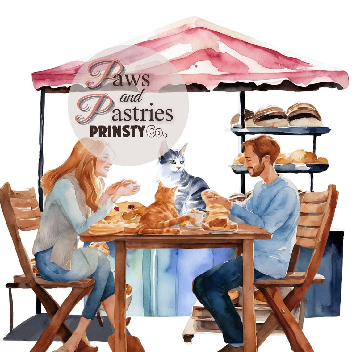 Pastries and Paws Clipart Bundle, Watercolor Clipart, Clipart Food ...